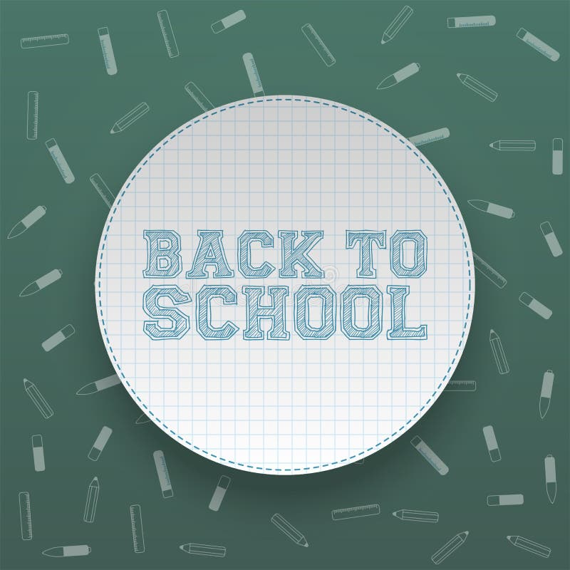 Back To School Circle Banner with Shadow Stock Vector - Illustration of ...