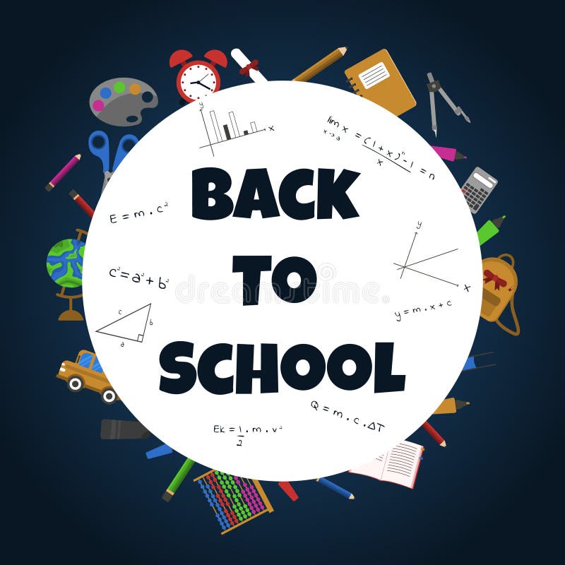Back To School Circle Study Education Concept Vector Background Stock ...