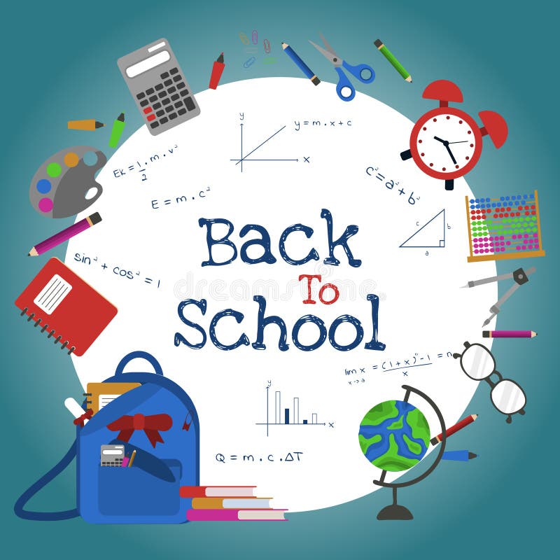 Back To School Circle Study Education Concept Vector Background Stock ...