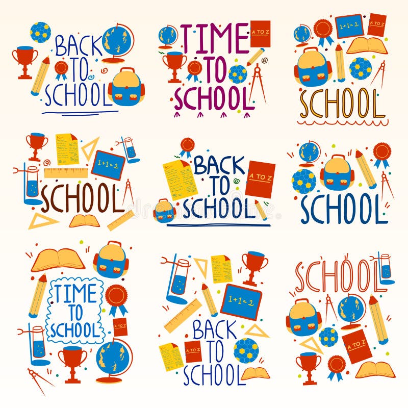 Back To School Collage Composition Stock Vector - Illustration of ...