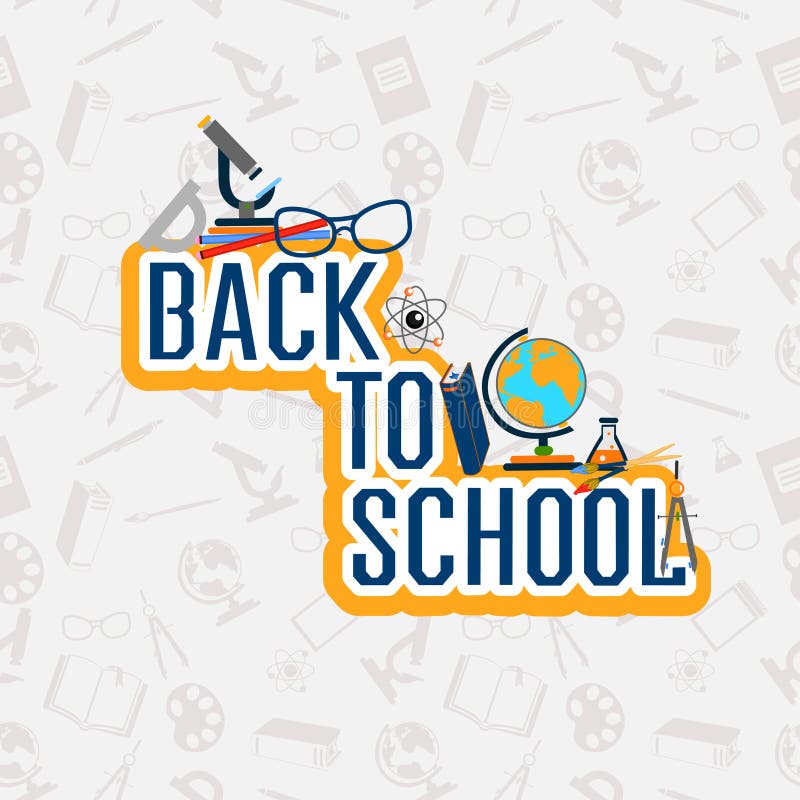 Back To School Color Background with School Subjects Stock Vector ...