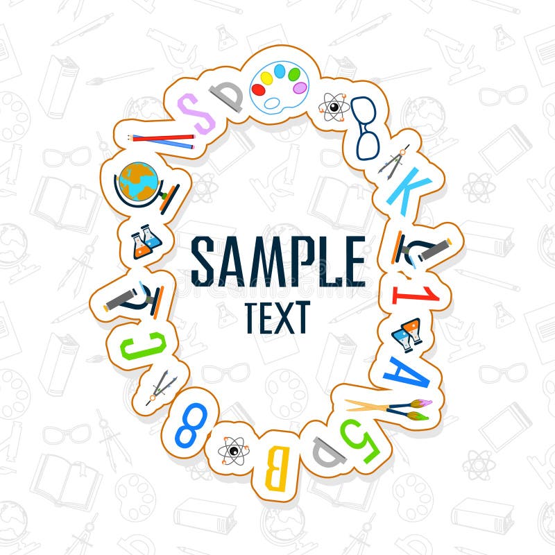 Back To School Color Background with School Subjects Stock Vector ...