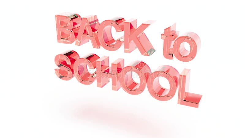Back To School Color Glass Text 3d Stock Illustration - Illustration of ...