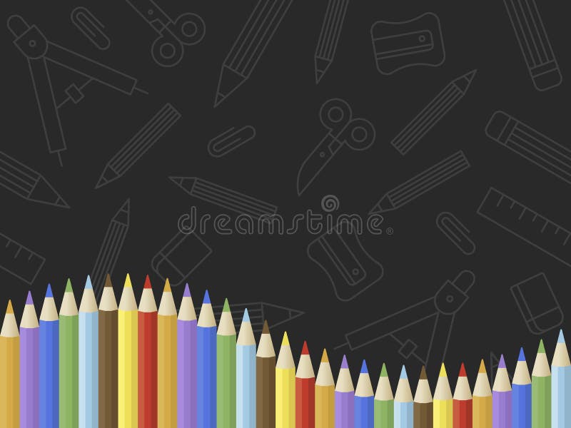 Back To School, Colored Pencil Poster Template Stock Vector ...