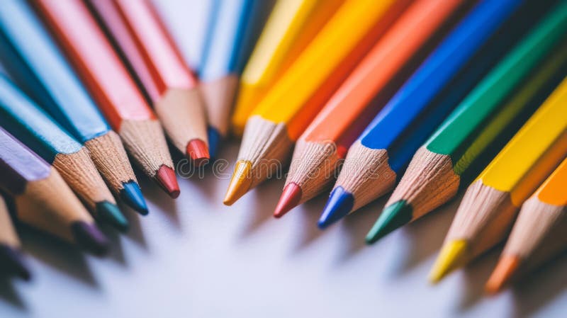 Back To School: Colored Pencils on Paper Stock Illustration ...