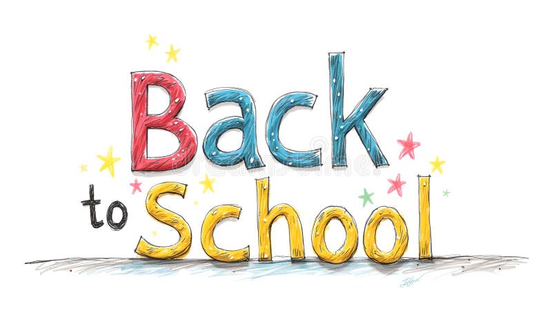 Back To School, Colorful and Cute Illustration Stock Illustration ...