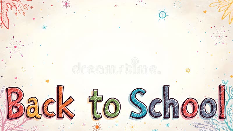 Back To School, Colorful Hand Drawn Graphic Stock Illustration ...