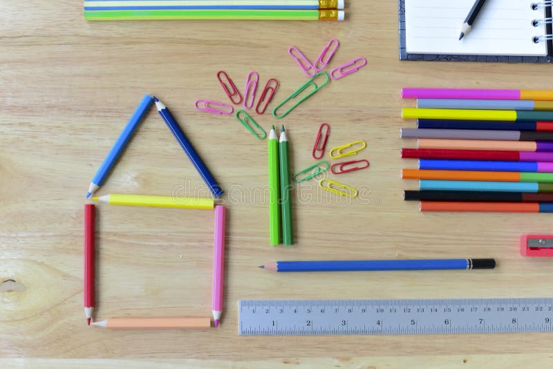 Back To School. Colorful Office and Study Art Stationery Objects Stock ...