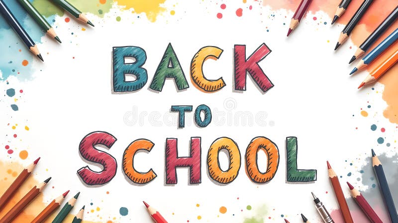 Back To School, Colorful Text with Colored Pencils. Concept of ...