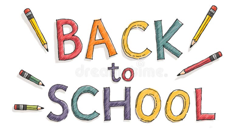 Back To School Colorful Typography with Pencils. Concept of Education ...