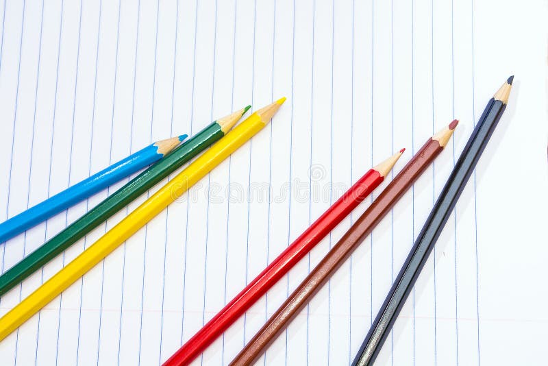 Back To School. Colour Pencils. Stationery. Notebook Stock Photo ...