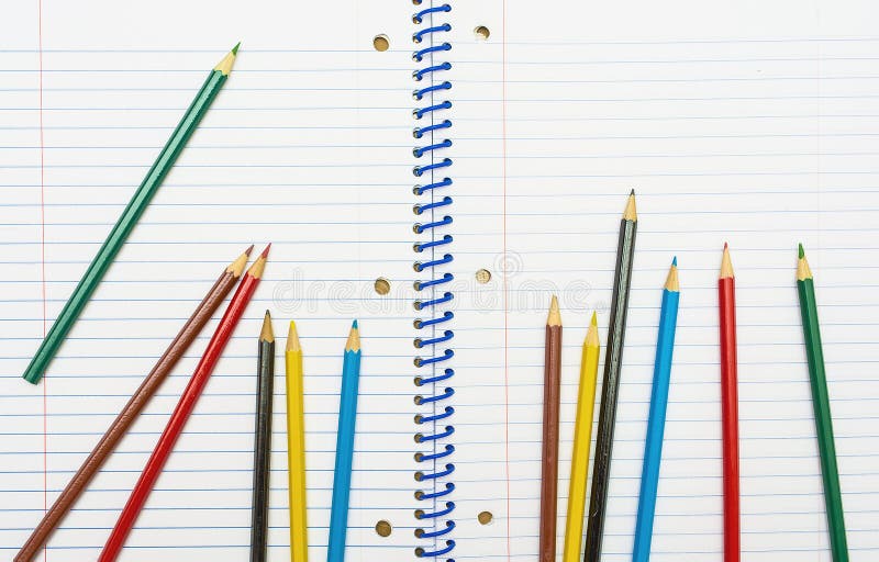Back To School. Colour Pencils. Stationery. Notebook Stock Photo ...