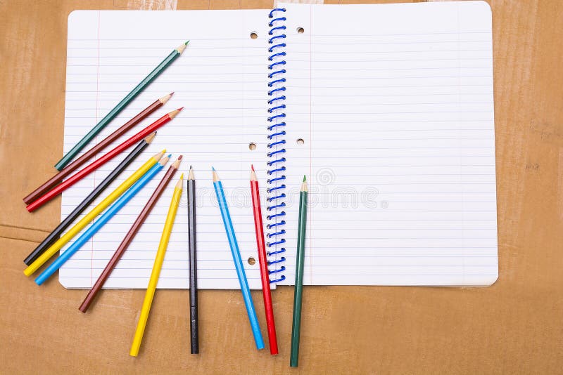 Back To School. Colour Pencils. Stationery. Notebook Stock Photo ...