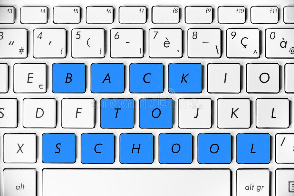 Back To School on a Computer Keyboard Stock Photo - Image of computer ...