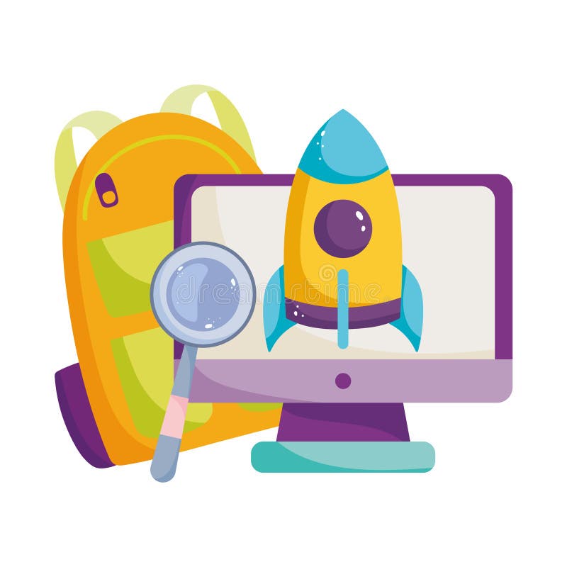 Back To School, Computer Monitor Rocket Backpack Magnifier Elementary ...