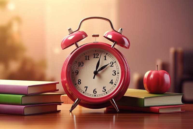Back To School Concept with Alarm Clock Stock Illustration ...