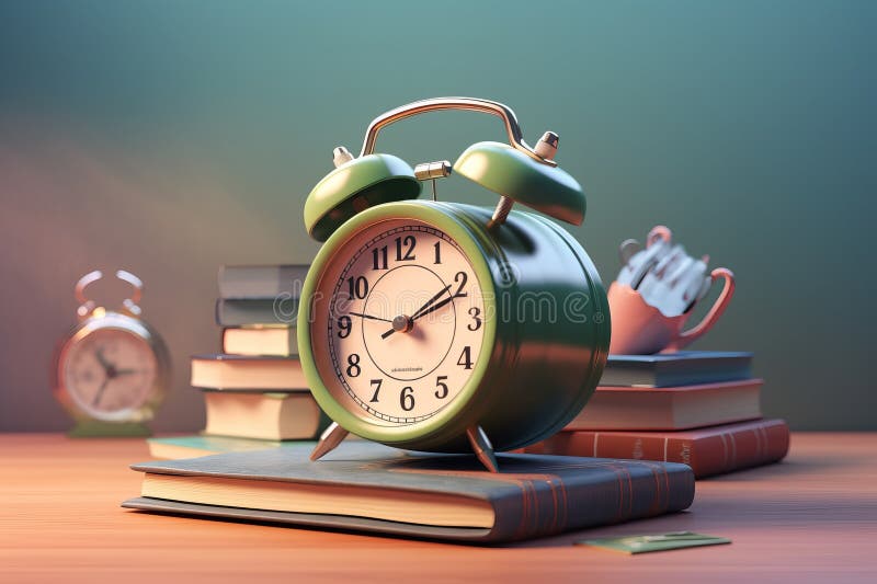Back To School Concept with Alarm Clock Stock Illustration ...