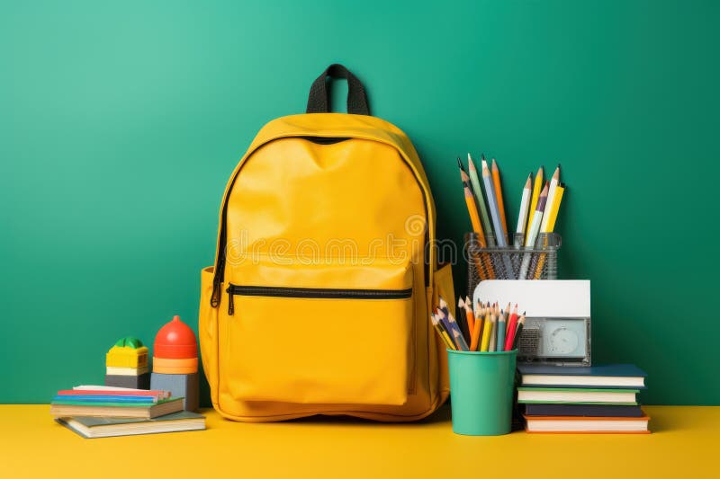 Back To School Concept with Backpack, Generative Ai Stock Illustration ...