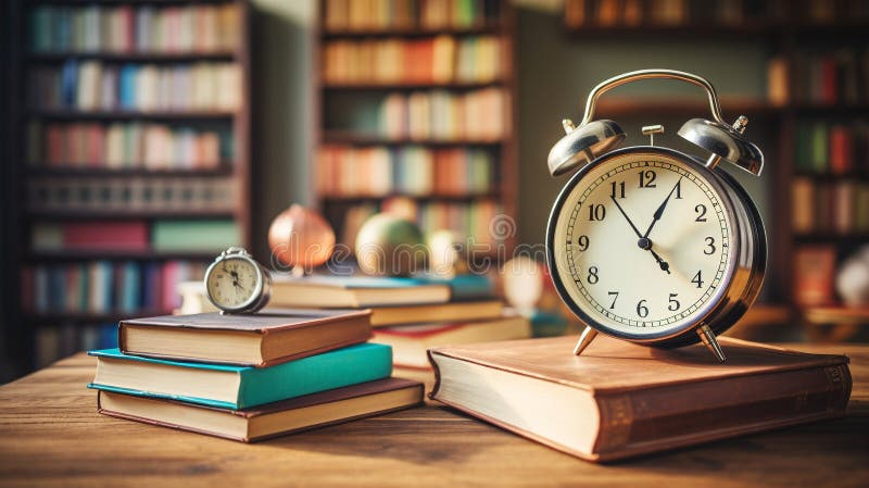 Back To School Concept with Book and Clock, Clock on Book Stock ...