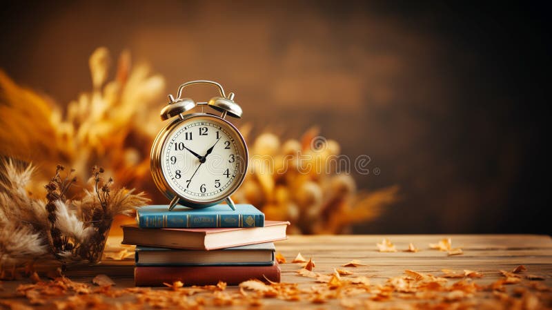 Back To School Concept with Book and Clock, Clock on Book Stock ...