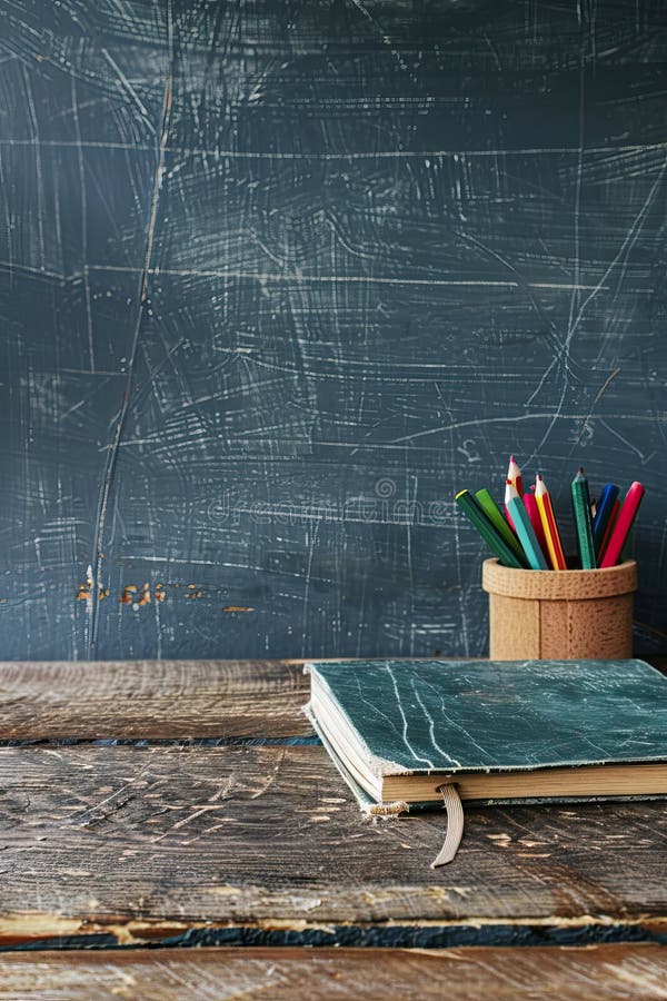 Back To School Concept with Chalkboard, Books, and Stationery Stock ...