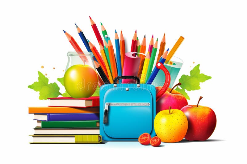 Back To School Concept of Clip Art Illustrations. Generative AI Stock ...