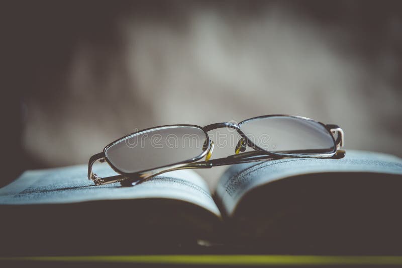 Back To School Concept. Glasses on a Book Stock Photo - Image of stack ...