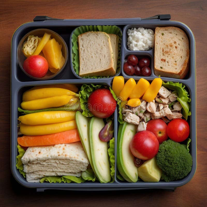 Healthy Lunch Box on Table from Above. Back To School Concept. Stock ...