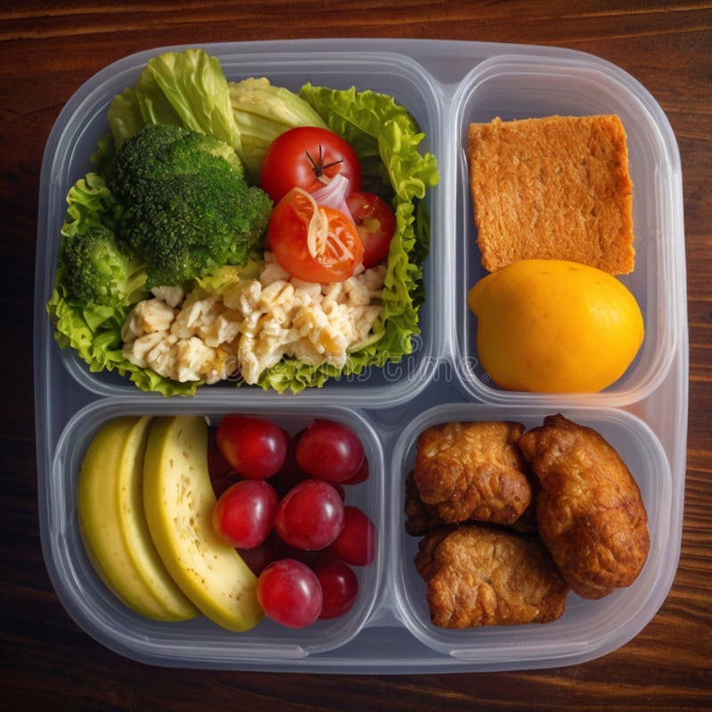 Healthy Lunch Box on Table from Above. Back To School Concept. Stock ...