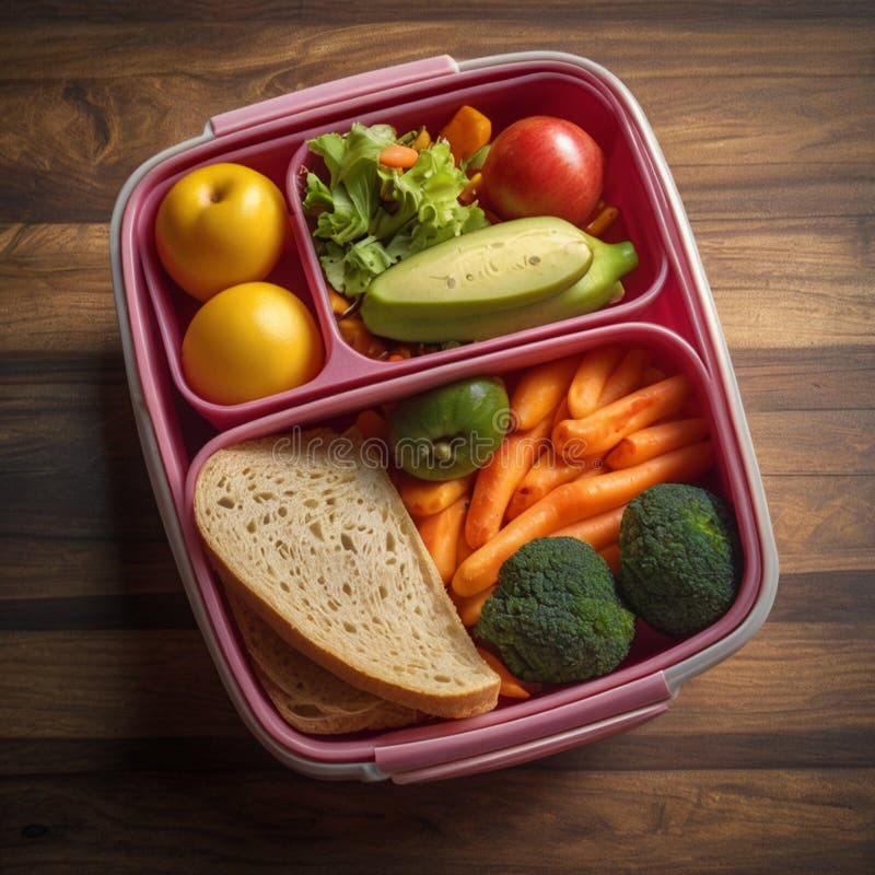 Healthy Lunch Box on Table from Above. Back To School Concept. Stock ...