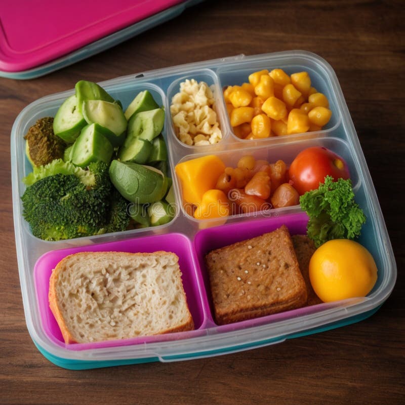 Healthy Lunch Box on Table from Above. Back To School Concept. Stock ...