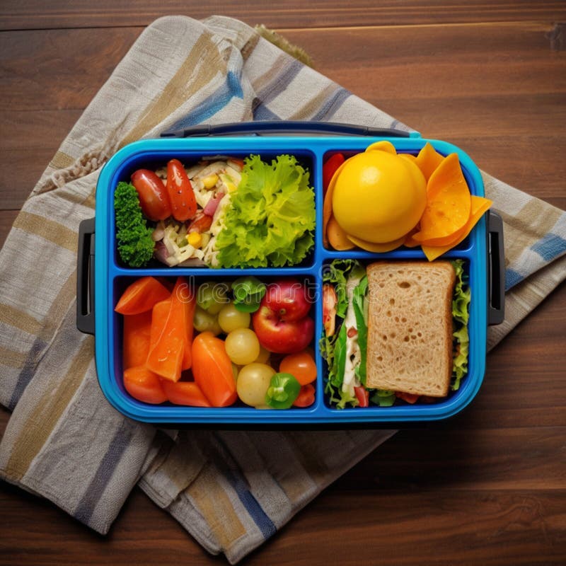 Healthy Lunch Box on Table from Above. Back To School Concept. Stock ...