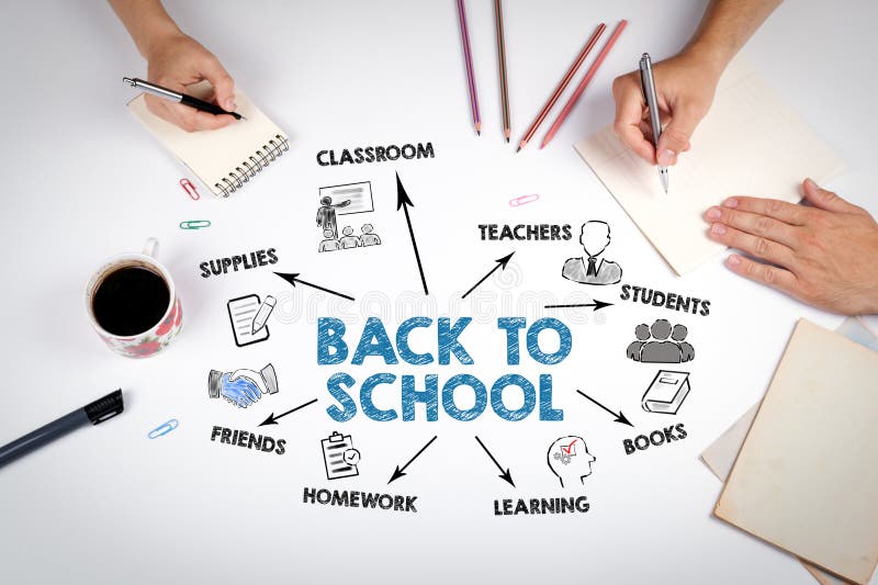 Back To School Concept. the Meeting at the White Office Table Stock ...