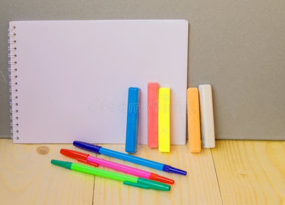 Back To School Concept, a Pen, Notepad, Chalk Stock Image - Image of ...