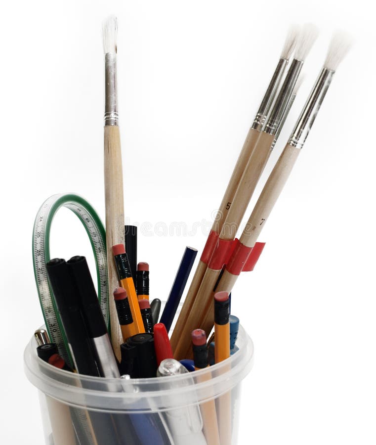Back To School Concept of Pens and Pencils Stock Image - Image of ...