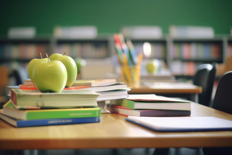 Back To School Concept, Empty Table in Classroom, AI Generated Stock ...