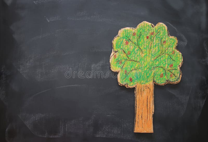 Back To School Concept. Top View Image Tree of Knowledge Over Classroom ...