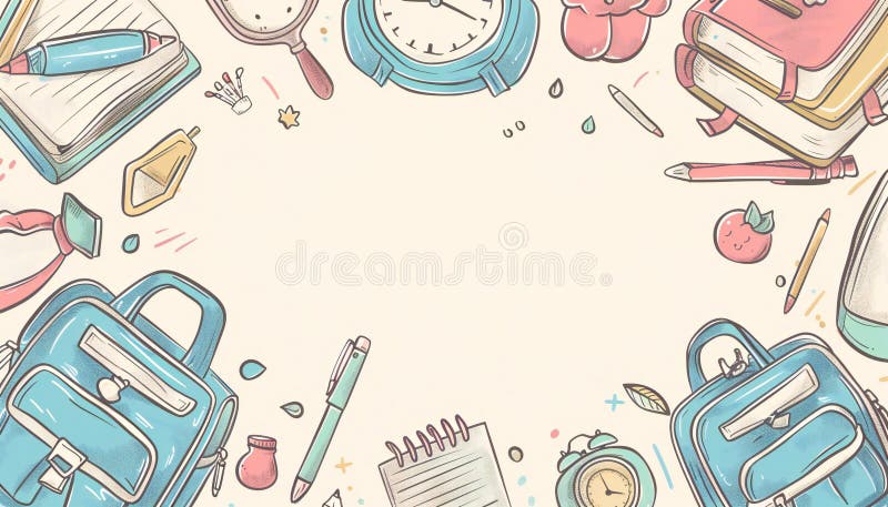 Back To School, Contains Educational Items Like Bag, Watercolor, Etc ...