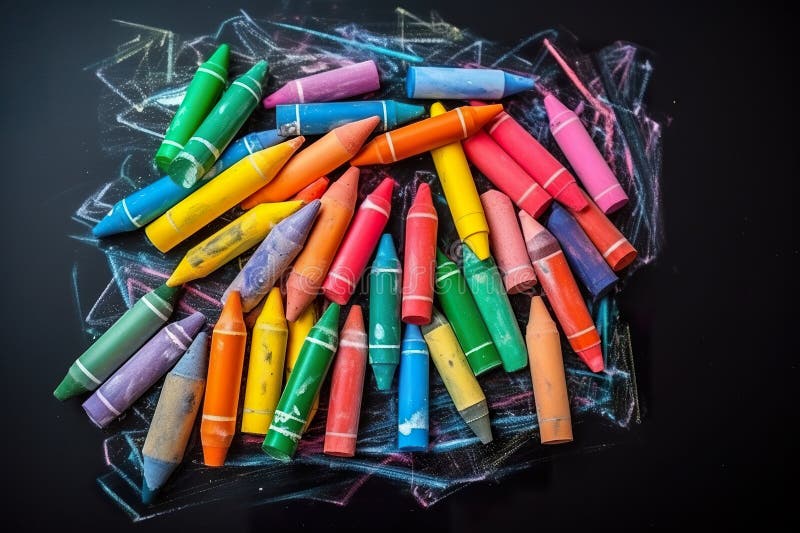 Back To School: Crayon Blackboard Fun Stock Illustration - Illustration ...