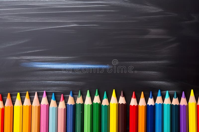 Back To School: Crayon Blackboard Fun Stock Illustration - Illustration ...