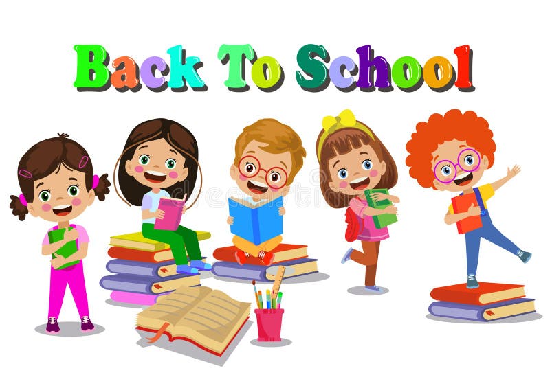 Back To School Cute and Happy Students are in Class Stock Vector ...
