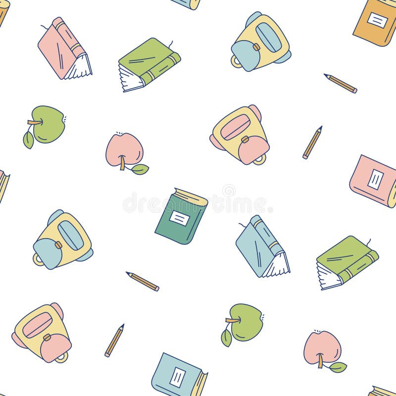 School Seamless Vector Doodle Pattern with Different Math Formulas ...