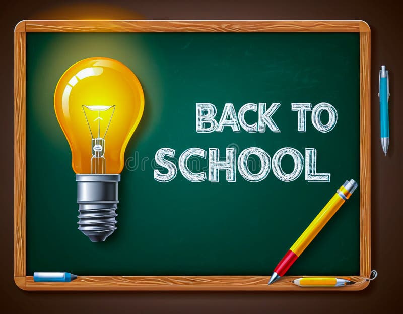 Back To School Design. Back To School Text in Chalkboard Element with ...