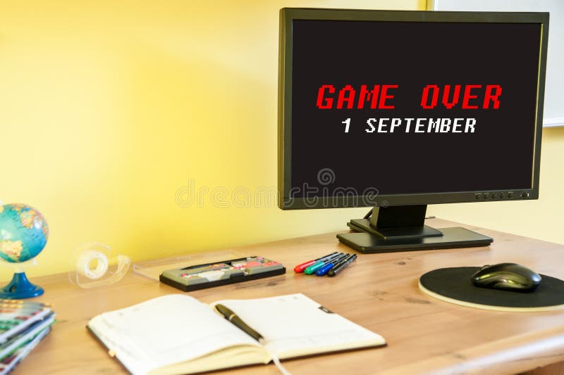 Desk with Equipment for School and the Computer for Better Education ...