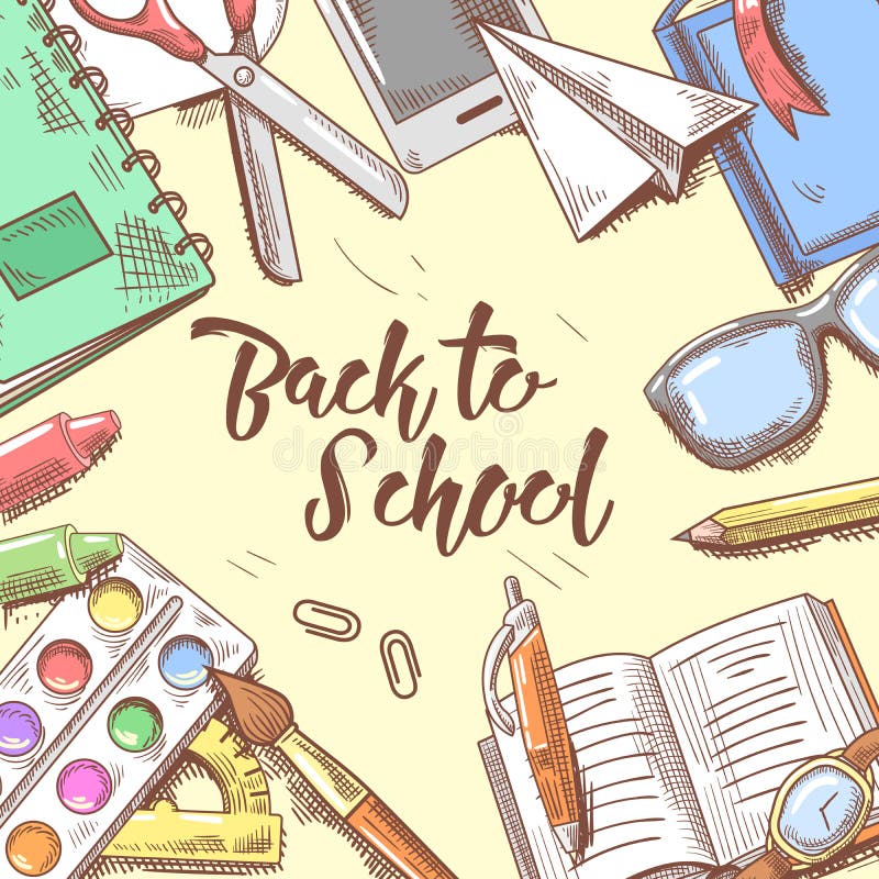 Back To School Doodle. Educational Concept Stock Vector - Illustration ...