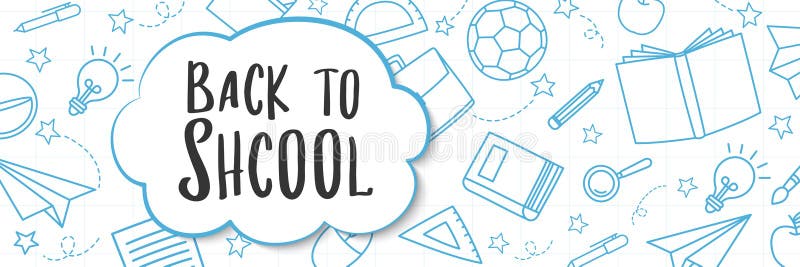 Back To School Doodle Style Background. Education Hand Drawn Objects ...