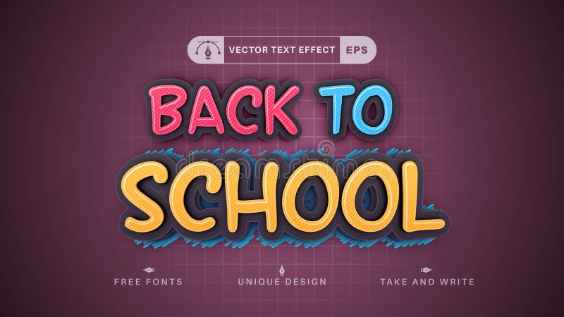Back To School - Editable Text Effect, Font Style Stock Vector ...