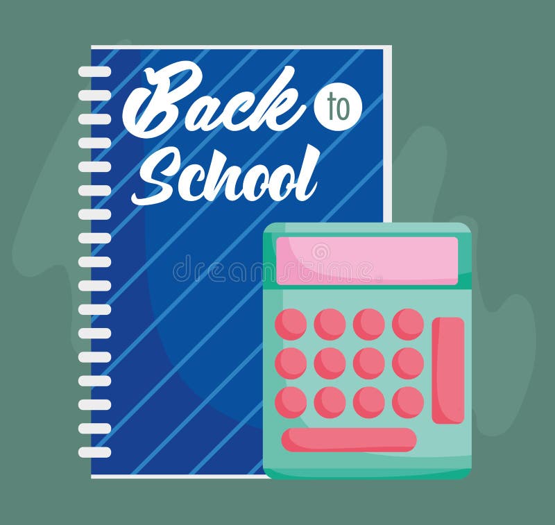 Back To School Education Calculator and Notebook Accessory Stock Vector ...