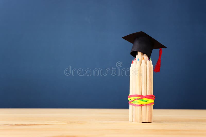 Back To School or Education Concept. Graduation Hat on Pencils Stock ...