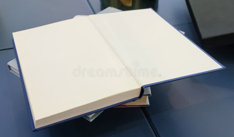 Open Empty Book on the Wooden Table Stock Image - Image of business ...